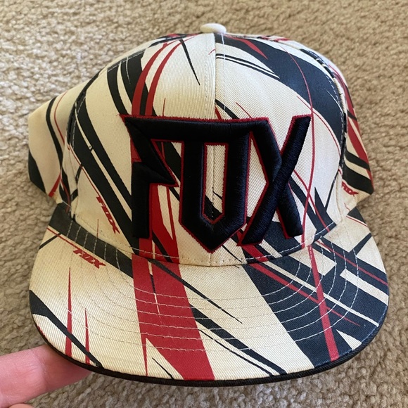 Fox | Accessories | Fox Abstract Red White Pattern Hat | Poshmark